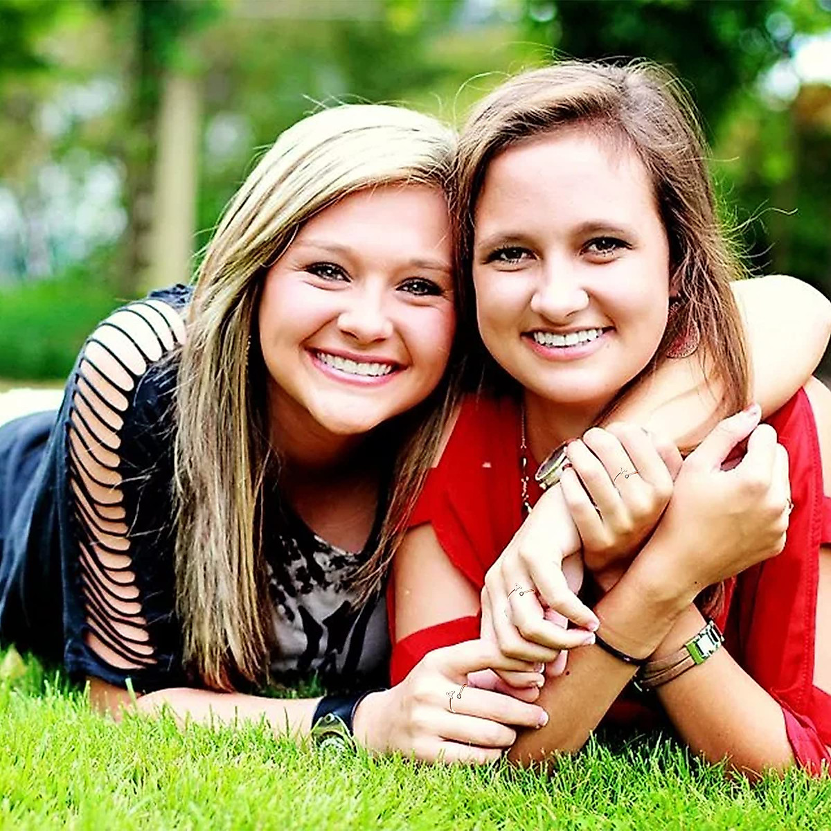 YANCHUN Rose Gold Initial Ring for Women Adjustable CZ Letter Knuckle Rings for Girls(B)