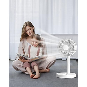 KASYDoFF Portable Desk Fan, 8-Inch USB Battery Operated Fan with 4 Speeds Strong Airflow, Foldable Personal Fan for Bedroom, Small Travel Fan for Outdoor