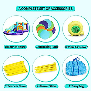 AirMyFun Inflatable Water Slide, Water Bouncy House for Wet and Dry with Climbing Wall, Jumping and Splash Pool,Water Bounce House with Slide for Big Kids