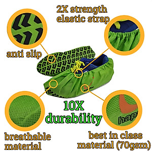 Shoe Covers Disposable Indoor Non-Slip - Premium Gift Packaging, Reusable Booty Cover, Thickest 70gsm Fabric, Extra Durable, Water Resistant, Extra Large One Size Fits All US13 Booties