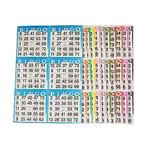 American Games Bingo Paper Game Cards – 6 Card – 10 Bingo Sheets – 100 Books – 10 Colors, Made in USA