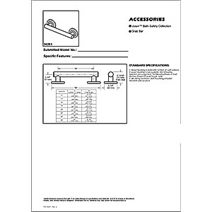 Franklin Brass VOI5918-BS Voisin Decorative ADA Bathroom Shower Safety Grip/Grab Bar, 18" x 1-1/4 in