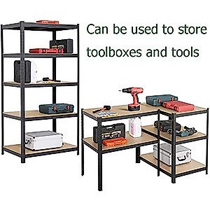 QiMu 5-Tier Garage Shelving Unit, Heavy Duty Garage Shelf Metal Storage Shelves, Adjustable Garage Storage Utility Rack,for Home Office Garage Kitchen Bathroom Organization(180x90x40cm)