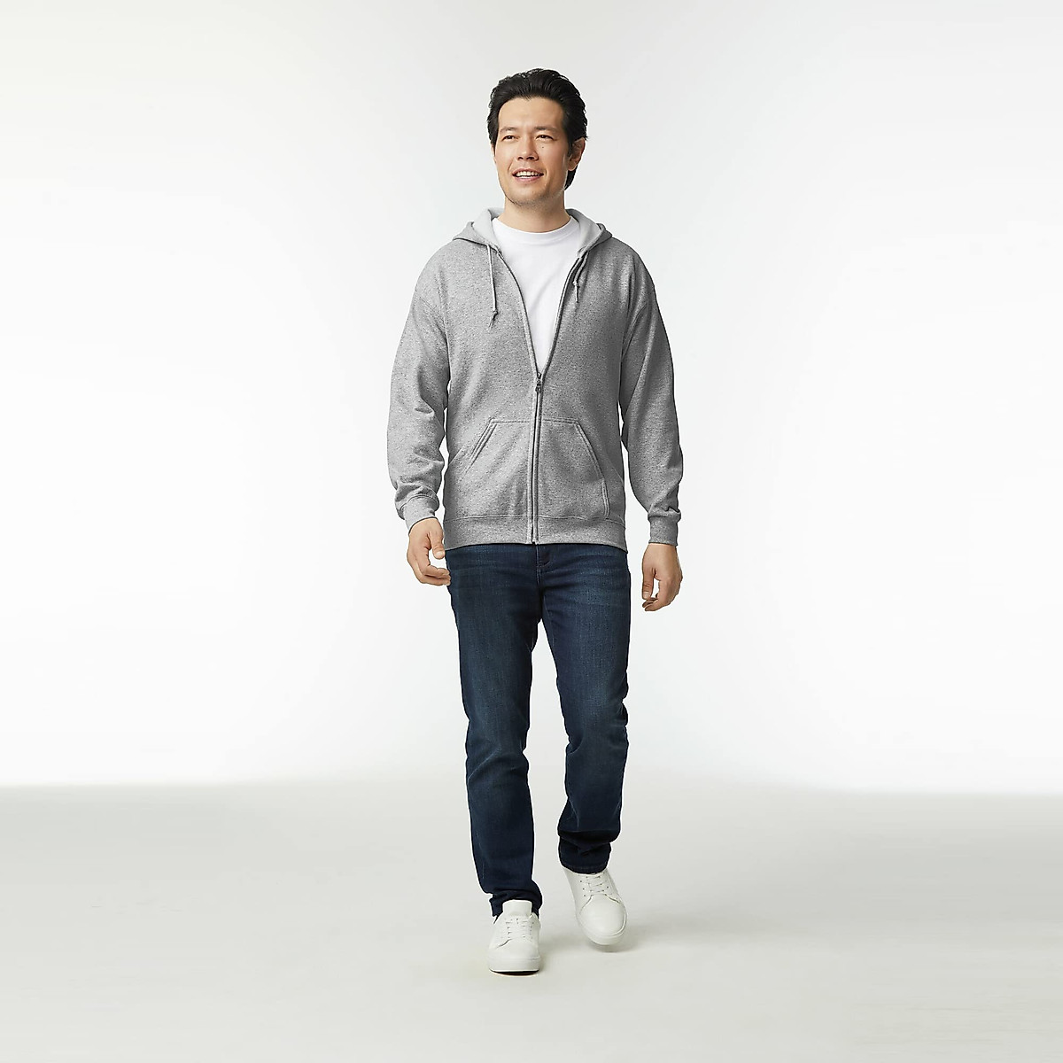 UGP Campus Apparel Gildan mens Fleece Zip Hooded Sweatshirt, Style G18600 Shirt, Sport Grey, X-Large US