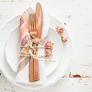 Hampton Forge Paris Hammered , Stainless Steel, 20-Piece Flatware Set, Copper