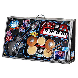 Little Tikes My Real Jam First Concert Set with Electric Guitar, Drum and Keyboard, 4 Play Modes, and Bluetooth Connectivity - for Kids Ages 3+