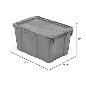 Orbis Attached Lid Container, 1.9 cu. ft., Gray