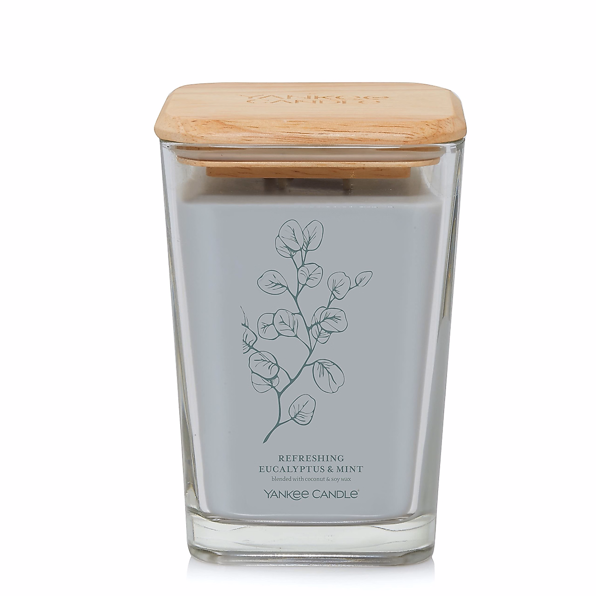 Yankee Candle Refreshing Eucalyptus & Mint Well Living Collection Large Square Candle, 19.5 oz.