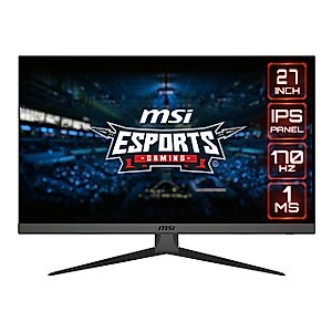 MSI G2722, 27" Gaming Monitor, 1920 x 1080 (FHD), IPS, 1ms, 170Hz, FreeSync Premium, HDMI, Displayport, Tilt, Black