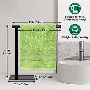 Hand Towel Holder Stand, DECLUTTR Stainless Steel Towel Rack for Bathroom Countertop, Black Free Standing Hand Towel Rack