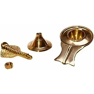 Crystal Shaligram Shiva Ling Lingam Statue with Brass Plate Stand 8 Cm Decorative Pooja Shivling Healing Trishul (Golden) 10 Cm