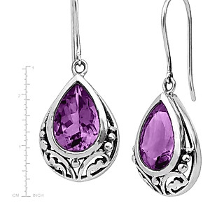 Silpada 'Thistle' Natural Amethyst Drop Earrings in Sterling Silver