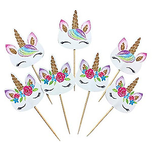 24 pcs Unicorn Cupcake Toppers party supplies cake decorating Insert card choose children birthday party wedding cake banner Decoration
