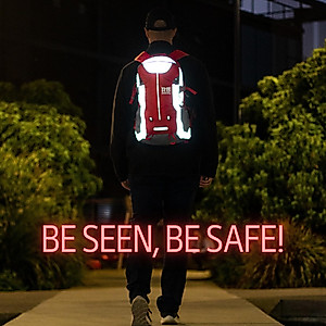 riderbag Reflective Motorcycle Backpack 35L, Lightweight Water-Resistant Daypack with Laptop Pocket for Commuting, Biking, and Daily Use – Red