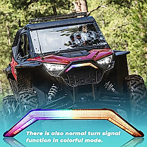 omotor RGB Flowing Turn Signal Light, Front Accent Light LED Center Grill Fang Light Compatible with 2020 - 2023 Polaris RZR PRO XP / 4 PRO R Turbo R RZR PRO XP Light