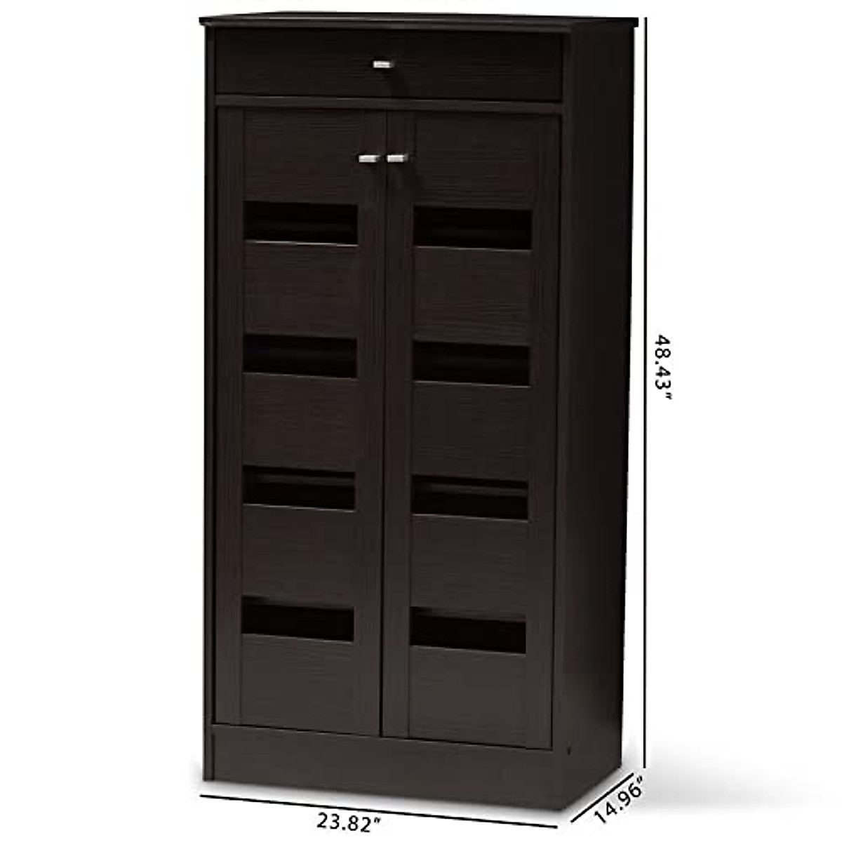 BOWERY HILL Contemporary Shoe Cabinet in Wenge Brown