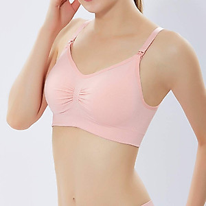 Women Bra,JFLYOU Sale Ladies Sports Underwear Shock-proof Yoga Gathering Worker's Bra Top(Pink,X-Large)
