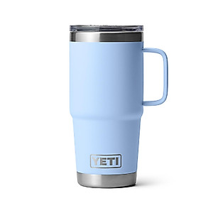 YETI Rambler 20 oz Travel Mug, Stainless Steel, Vacuum Insulated with Stronghold Lid, Big Sky Blue