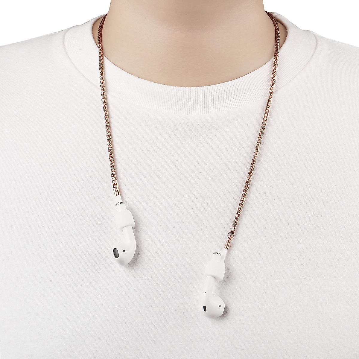 Guran Earphone Strap Magnetic Strong Cord Anti-Lost Sports String - Accessories for Airpods PRO 3 2 1 (Rose Gold)