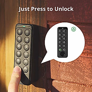 SwitchBot WiFi Smart Lock with Keypad Touch, Fingerprint Door Lock, Keyless Entry Door Lock, Bluetooth Electronic Deadbolt, Remote Control, IP65 Weatherproofing, Fits Your Existing Deadbolt