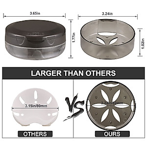 Denture Case, Leak Proof Denture Bath Case Cup Kit for Travel Cleaning, Denture Holder Box Bath Soaking Container for Women & Men with Mirror, Strainer, Removal Tool and Denture Brush(Grey)