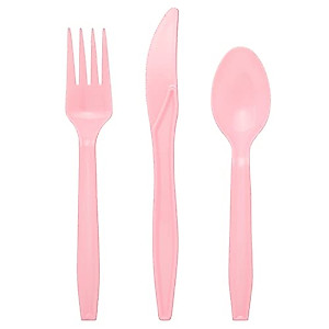 Juvale Baby Girl 1st Birthday Decorations, Floral One Year Old Party Plates, Napkins, Cups, Pink Cutlery (144 Pieces, Serves 24)