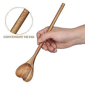 Heart Shaped Wood Spoon Long Handle Love Spoon Appetizer Serving Mixing Spoon Kitchen Utensil for Charcuterie Coffee Mothers Day Housewarming Unique