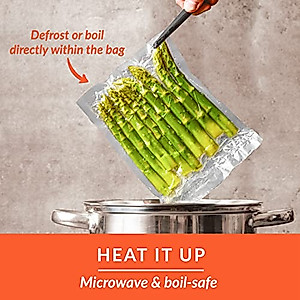 Nutri-Lock Vacuum Sealer Bags, Set of 2 8"x50' BPA-Free Rolls, Vac Seal for Sous Vide & Meal Prep, Commercial Grade Food Vac Bags