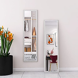 Beauty4U Full Length Mirror Wall Mirror Full Body Dressing Mirror Wall Mounted Hanging for Dorm Home, 50"x 14", White