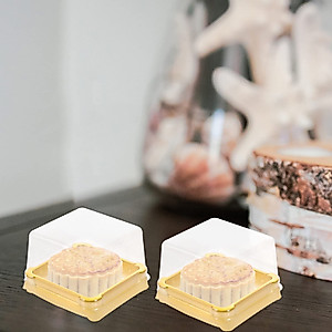 Alipis 50pcs Cheese Crackers Disposable Food Containers Mini Cupcake Boxes Cheese Its Crackers Cake Container Clear Boxes for Favors Muffin Container Moon Cake Boxes Round Sandwich