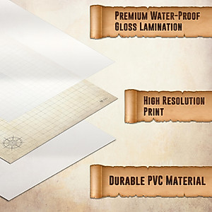 Melee Mats DND Map Starter Kit for Dungeons & Dragons Game - 24” x 36", Wet/Dry Erase Battle Terrain Grid - Ultimate Tabletop Gaming Experience with Accessories