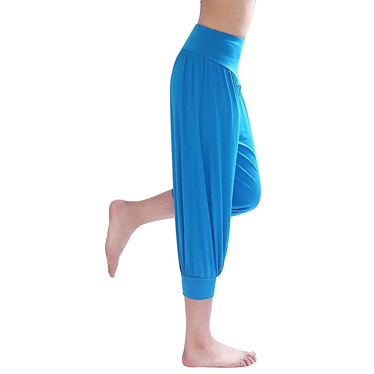 LKXHarleya Women Modal Harem Yoga Pants Loose Casual Fold Over Pilates Capri Pants Yoga Pants