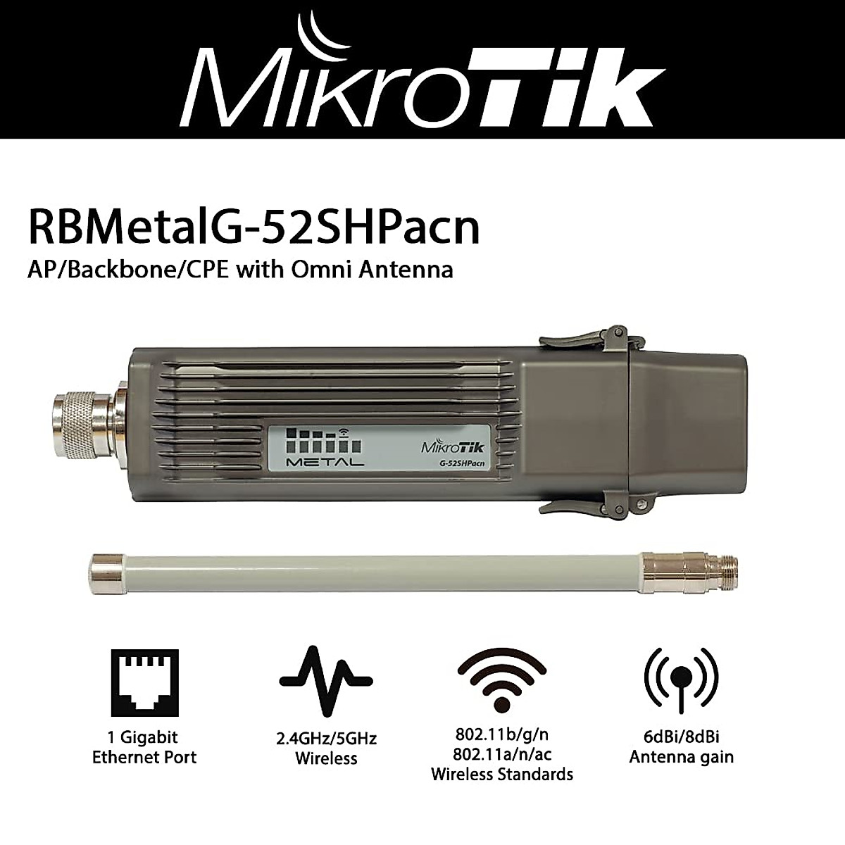 Mikrotik Metal 52 Ac Outdoor Wireless Ap 802.11ac RBMetalG-52SHPacn-US