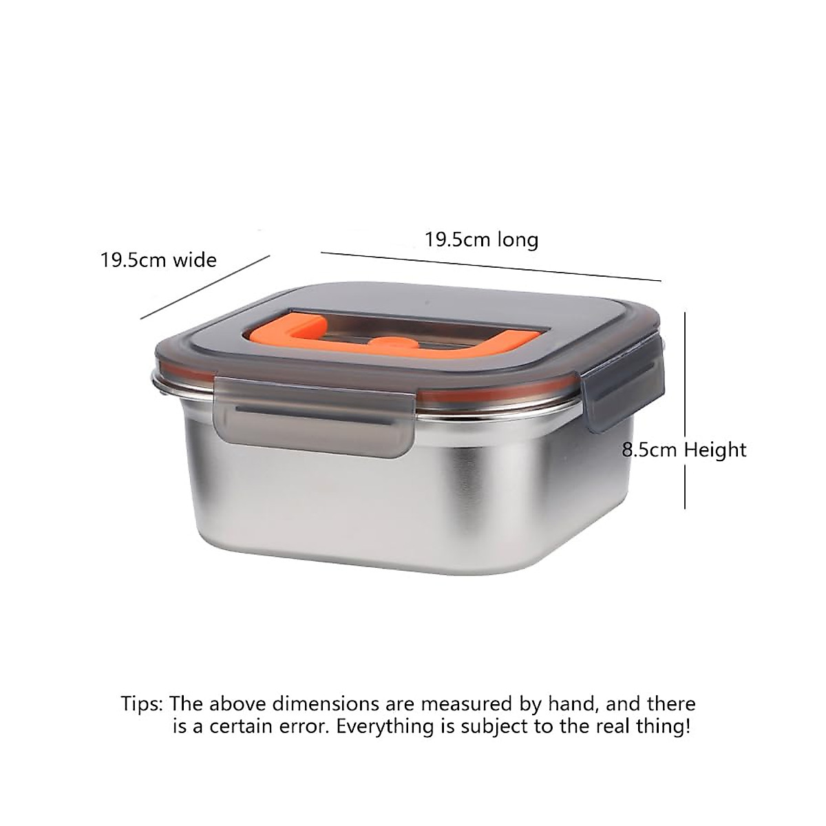 Generic Modern Eco-Friendly 304 Stainless Steel Leak Proof Containers with Silicone Lids - Rectangular Lidded Airtight Food Storage for School, Daycare, Office Lunches, Picnics, Travel Snacks