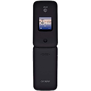 Alcatel SMARTFLIP 4052R | 4G LTE | 4GB Flip-Phone | Bluetooth, WiFi, Big Buttons | Carrier locked to AT&T. Phone is not unlocked - Volcano Black