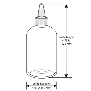 Premium Essential Oil 4 Ounce Boston Round Bottles, PET Plastic Empty Fillable BPA-Free, with Black Twist Caps (Pack of 12) (Clear)
