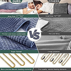 Heating Pad for Back Pain Relief, Extra Large 33 x 17", Portable Heating Pad for Shoulder, Neck, Cramp, Menstrual Pain, with Upgraded 6 Timer & 6 Temperature Controller