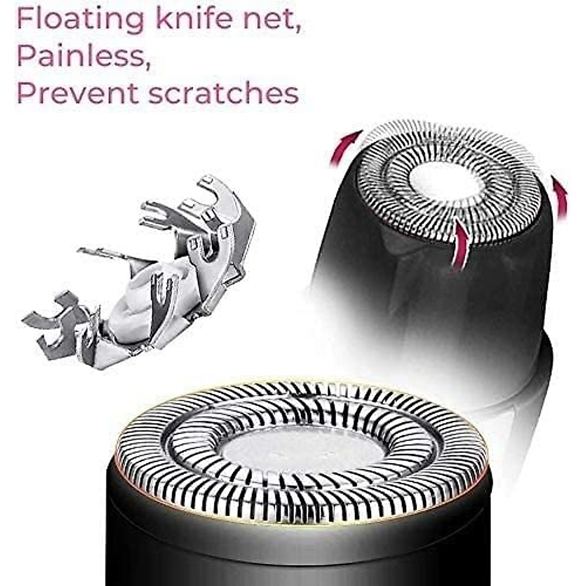 QINERSAW 4 in 1 Ear and Nose Hair Trimmer for Men & Women, Electric Professional Eyebrow Trimmer, Waterproof Painless Facial Hair Remover, USB Rechargeable, Black