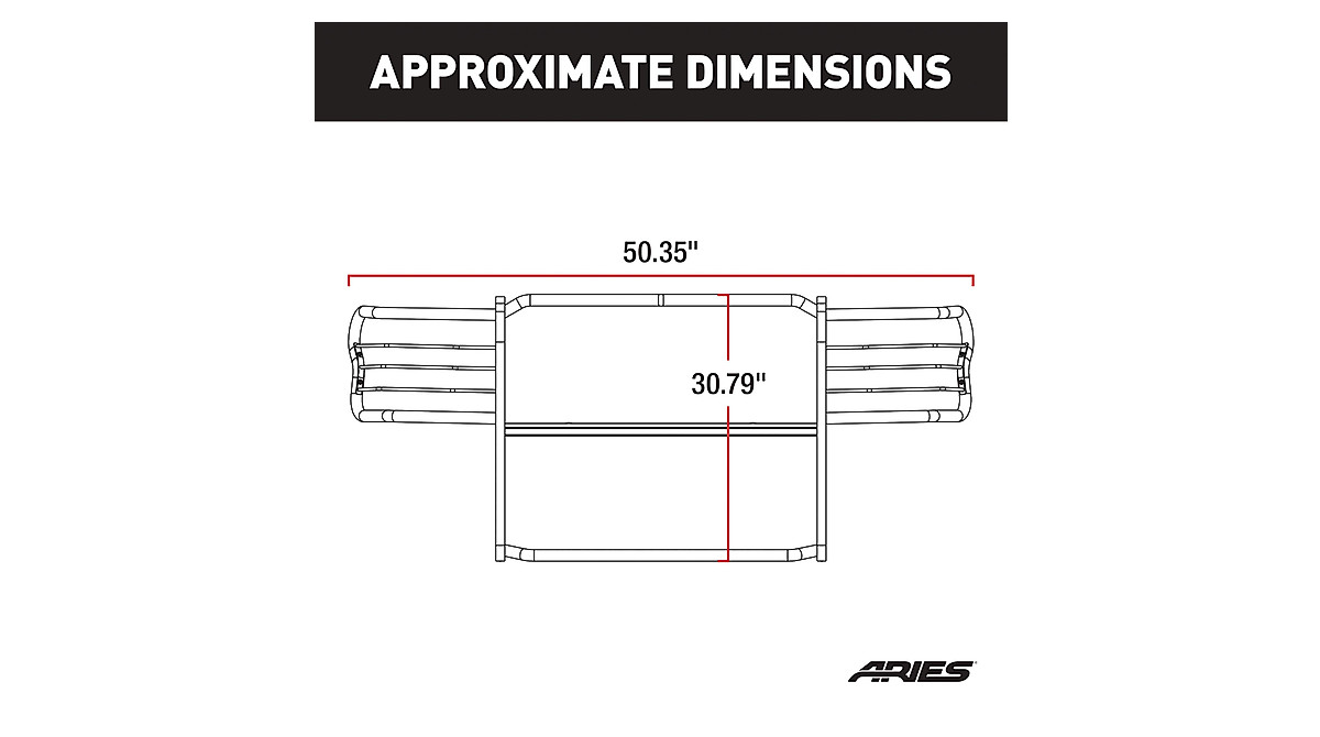 ARIES 1050 Black Steel Grille Guard for Jeep Wrangler | No-Drill Fit