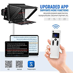 NEEWER X12 Aluminum Teleprompter with RT-110 Remote Control (Connected via Bluetooth on NEEWER Teleprompter App) & Carry Case, Compatible with iPad, iOS/Android Tablets, Smartphones, DSLRs (Black)