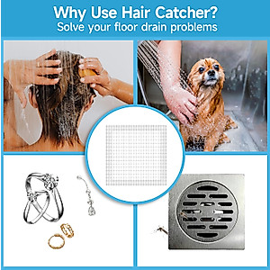 50 Pack, VIVIDLY Disposable Shower Drain Cover Hair Catcher Shower Drain Mesh Stickers, Bathroom, Laundry, Bathtub, Kitchen, Sink, Drain, for Human and pet Hair Catcher (Square 50 PCS)