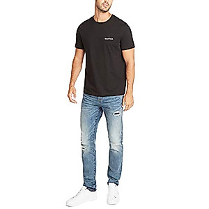 Nautica Men's Short Sleeve Crew Neck T-Shirt, True Black Solid, X-Large