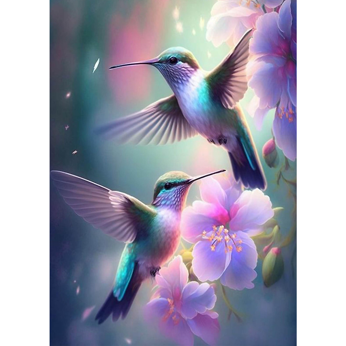 Hummingbird Diamond Art Kits for Adults, Birds Round Full Drill Diamond Painting Kits for Beginners Gem Art Painting Kits, DIY 5D Diamond Dots Painting with Diamond Arts and Crafts Decor 12x16inch