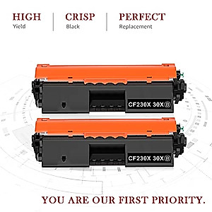 Toner Kingdom Compatible Toner Cartridge Replacement for HP 30X CF230X 30A CF230A for HP Pro MFP M203dw M227fdw M227fdn M203d M203dn M227sdn M227 M203 Printer (2 Black)