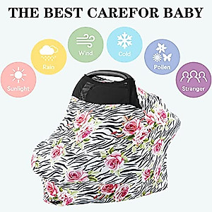SYNPOS Nursing Covers for Breastfeeding, 360° Full Privacy Breastfeeding Cover, Multi-Purpose Baby Car Seat Cover, Shopping Cart Cover, Stroller Cover, Soft Nursing Apron for Breastfeeding