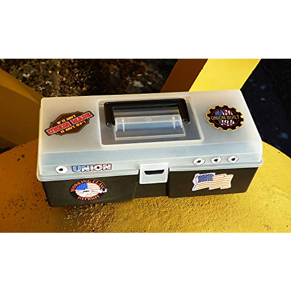 Large Union Hard Hat Stickers | 100% Quality Waterproof Vinyl | Funny Hardhat, Toolbox, Oilfield, Organize, Union, Roughneck, Welder, Construction, Patriotic, American Flag!