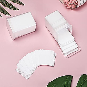 TEOYALL 400 PCS Lash Extension Glue Wipes, Lint Free Glue Cleaning Pads Non-Woven Fabric Nail Polish Remover Wipes Beauty Salon Supplies (White)