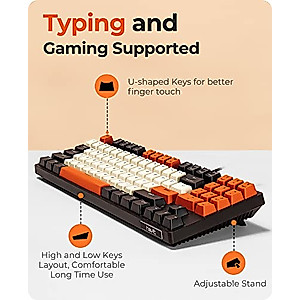 Havit Mechanical Keyboard, Wired Compact PC Keyboard with Number Pad Red Switch Mechanical Gaming Keyboard 89 Keys for Computer/Laptop (Black)