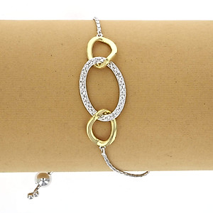 Vir Jewels 1/10 cttw Diamond Bolo Bracelet Yellow Gold Plated over Sterling Silver Circles