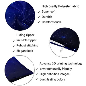 Blue Body Pillow Cover Dark Night Cloud Star Sky Moon Nebula Galaxy Stars Cushion Case Decorative Soft Farmhouse Long Pillowcase with Zipper Rectangle Pillow Cases for Bed,Couch,Home Gift 20"x54"